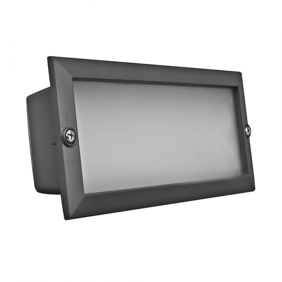 Luminaria LED Embutida Vidrio SATINADO 8W 6000K. Color GRAFITO MATE ...